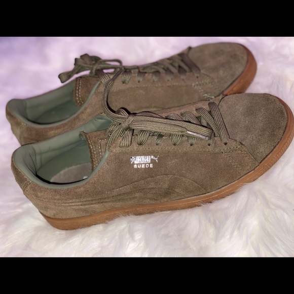 Puma | Shoes | Olive Green Puma Sneakers | Poshmark